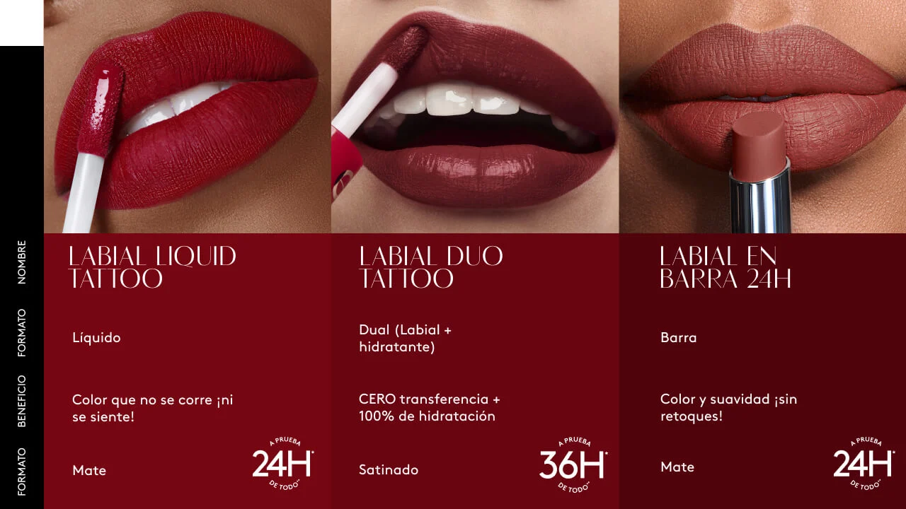 Labial COLORFIX 36H Duo Tattoo. Rojo Tentación Esika, 2gr – Munaycha Store